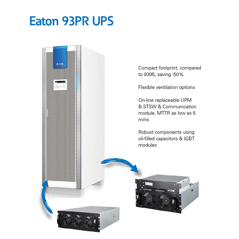 Eaton 93PR 1200KVA 1200KW 400V ABM Modular Online UPS for Data Center ...